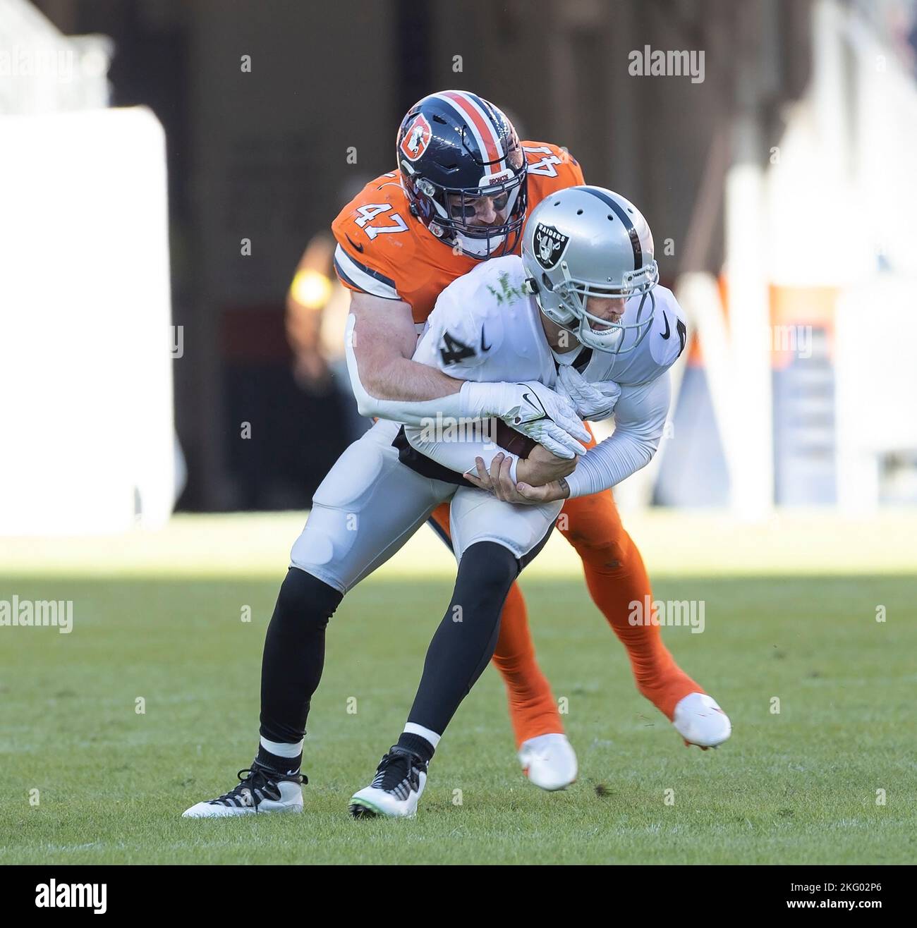 Denver, Colorado, USA. 20th Nov, 2022. Broncos ILB JOSEY JEWELL sacks ...