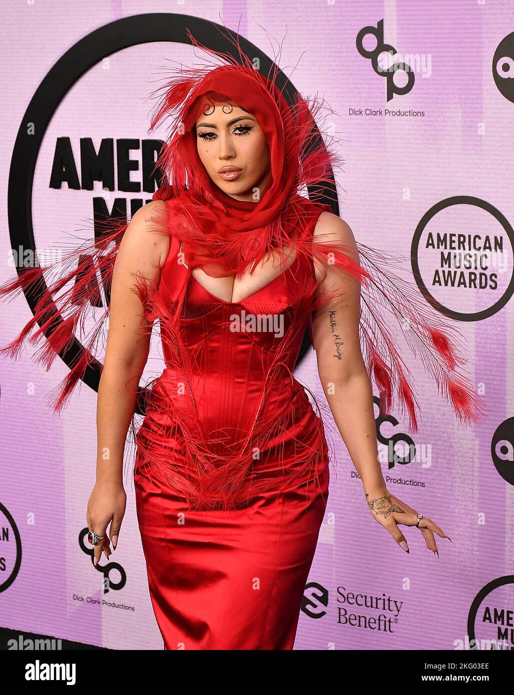 Kali Uchis attends the 2022 American Music Awards at Microsoft Theater ...