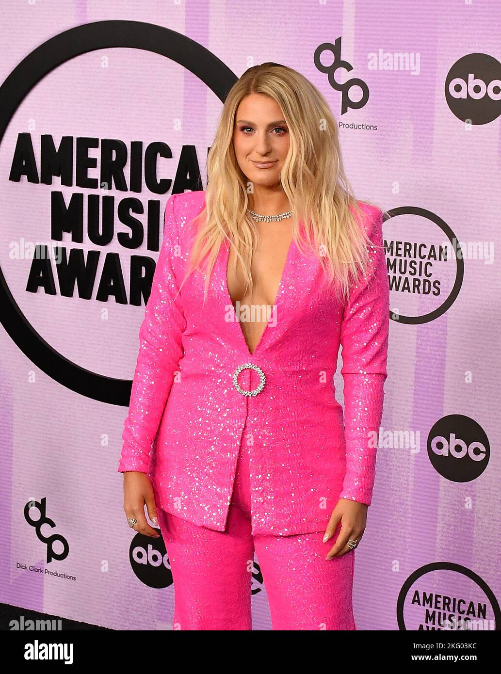 Meghan Trainor attends the 2022 American Music Awards at Microsoft ...