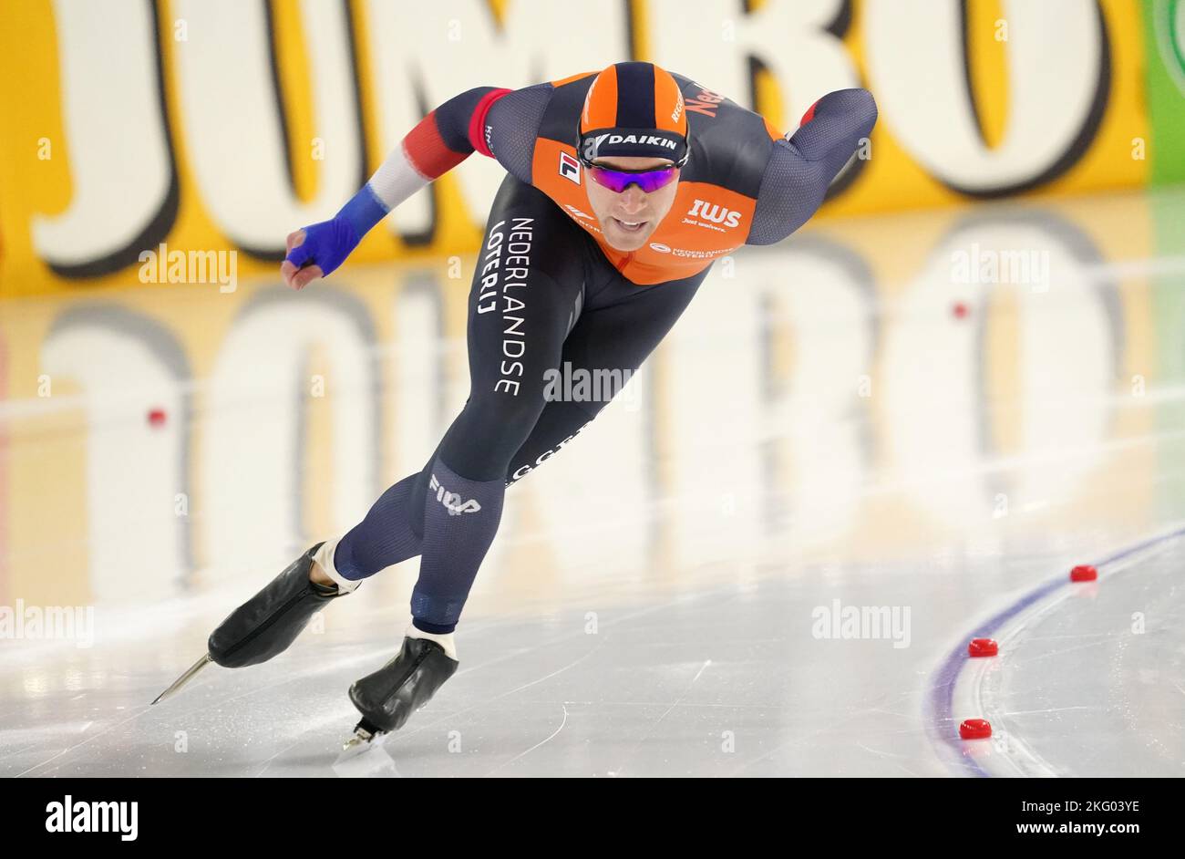 Luis Hollaar (NED) on the 1500m during ISU World Cup Speedskating on ...