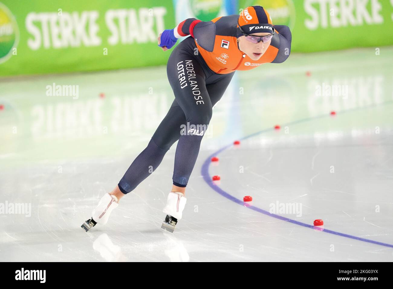 Joy Beune (NED) on the 3000m women during ISU World Cup Speedskating on ...