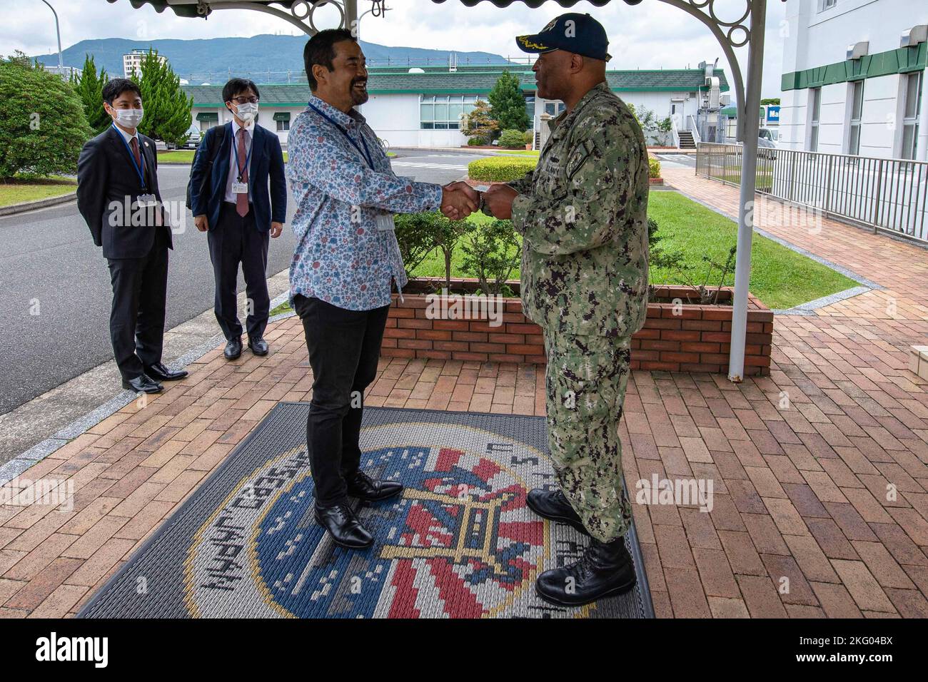 Capt. David Adams, Commander, Fleet Activities Sasebo (CFAS), meets ...
