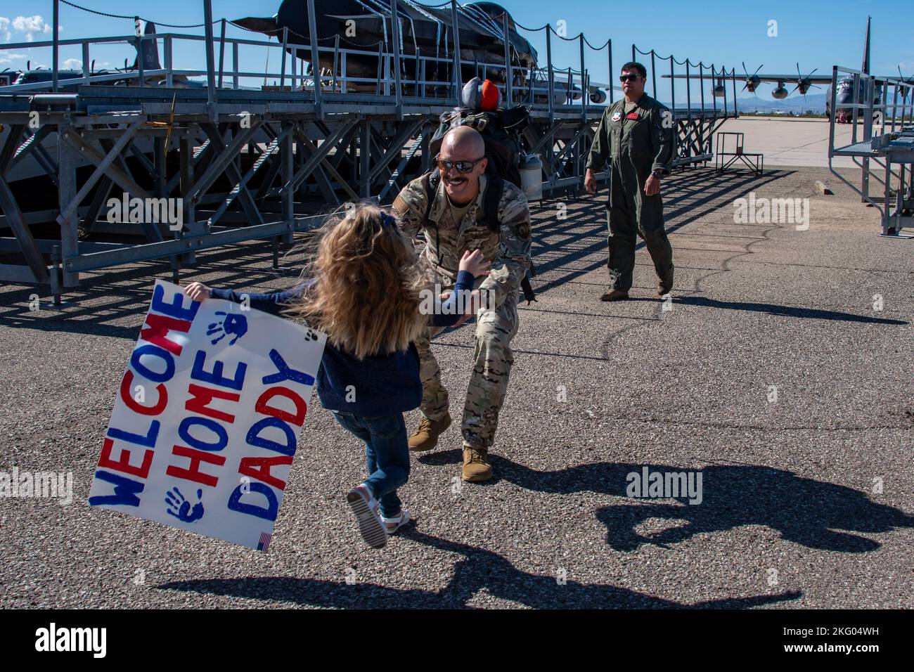 Family and friends greet redeploying members assigned to the 355th Wing ...