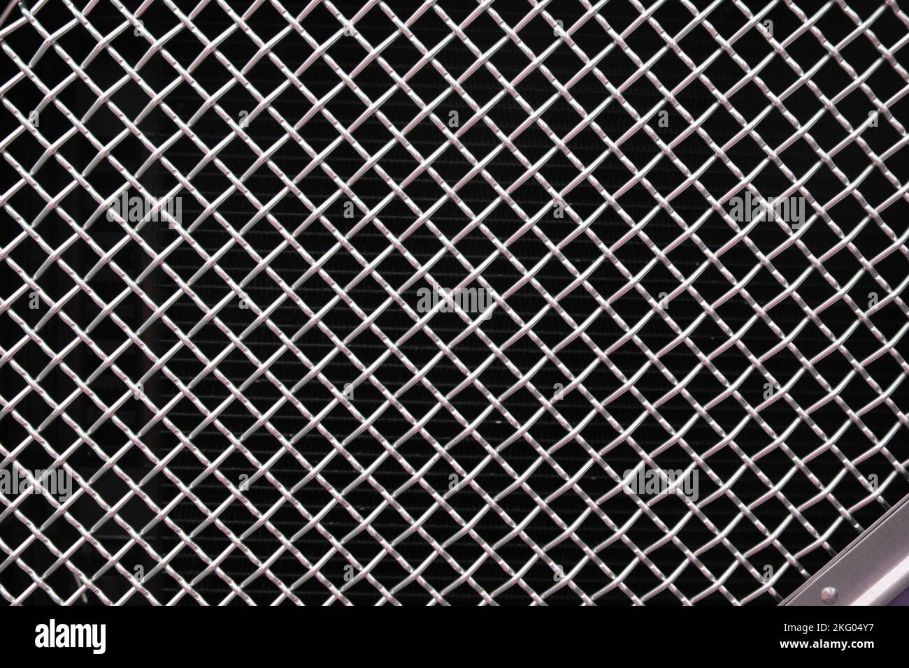 diamond shapped fence grill pattern in metal stainless steel Stock ...
