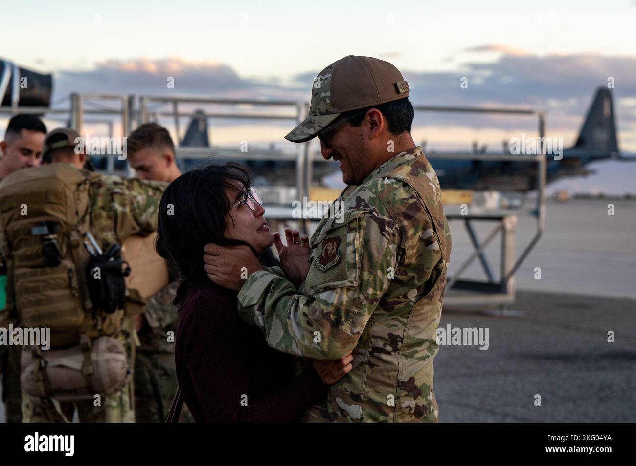 Family and friends greet redeploying members assigned to the 355th Wing ...