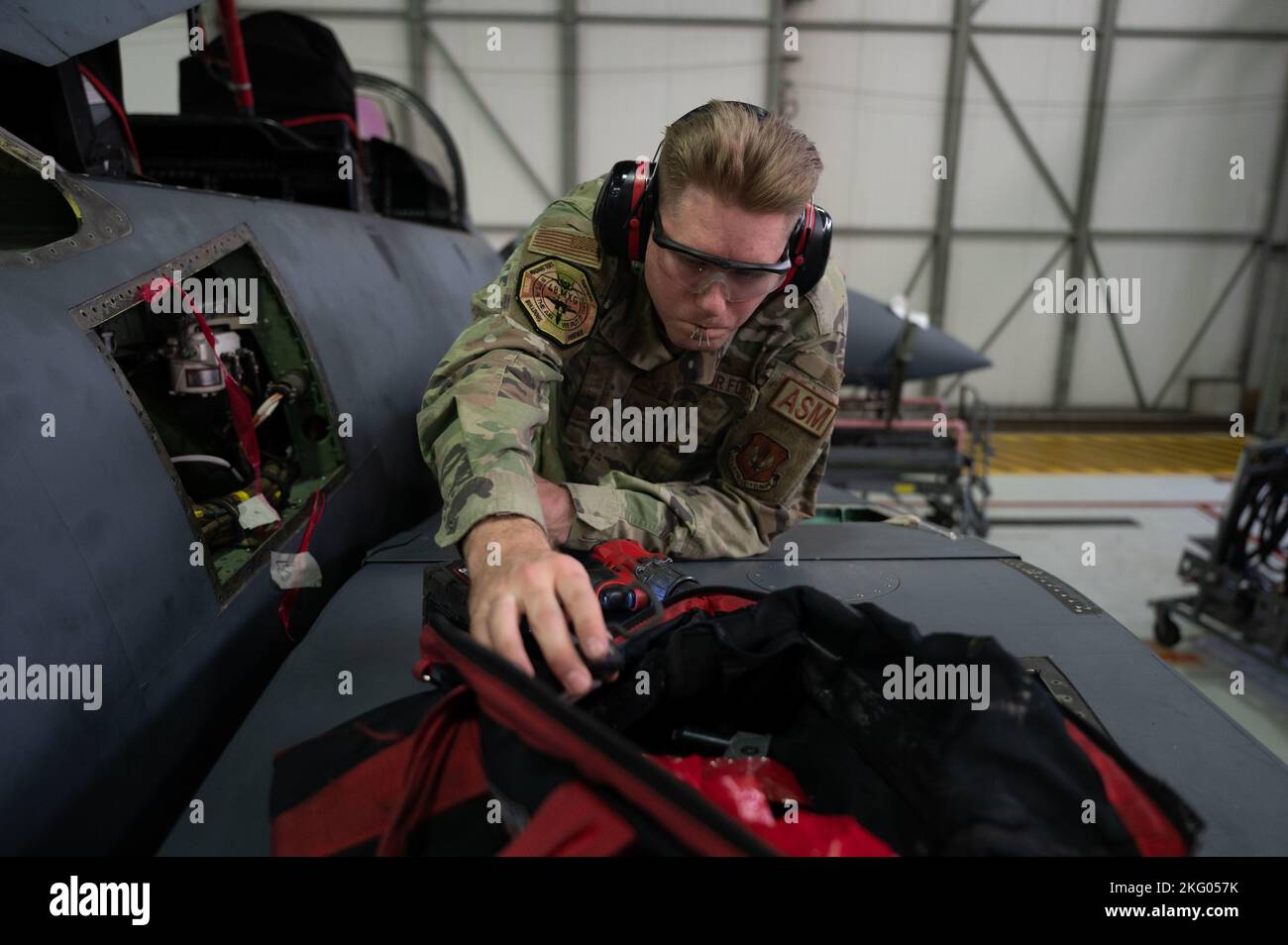 U.S. Air Force Senior Airman Robert Riggan, 48th Equipment Maintenance ...
