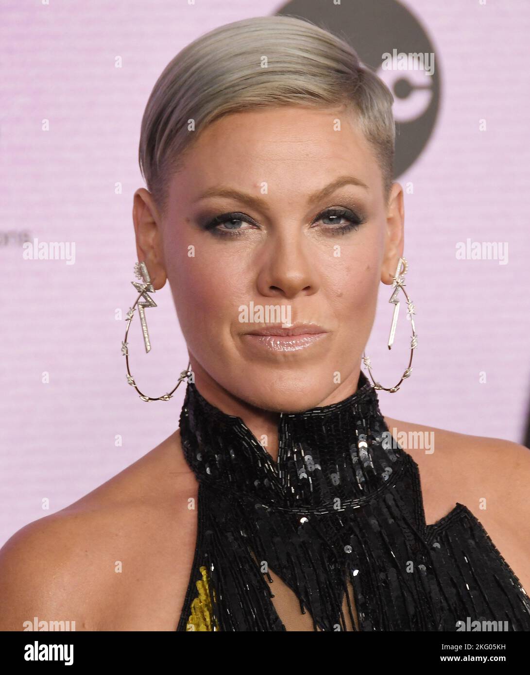 Pink arrives at the 2022 American Music Awards held at the Microsoft ...