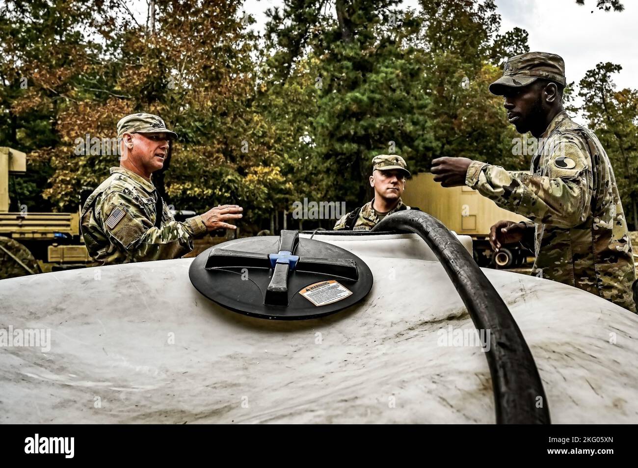 U.S. Army Soldiers assigned to the U.S. Army 58th Troop Command set up ...