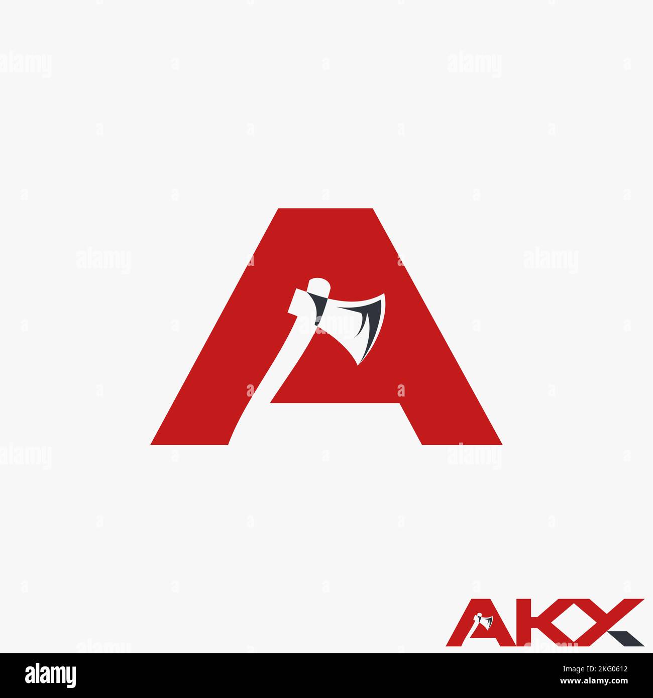 letter or word A sans serif font with axe inside negative space image ...