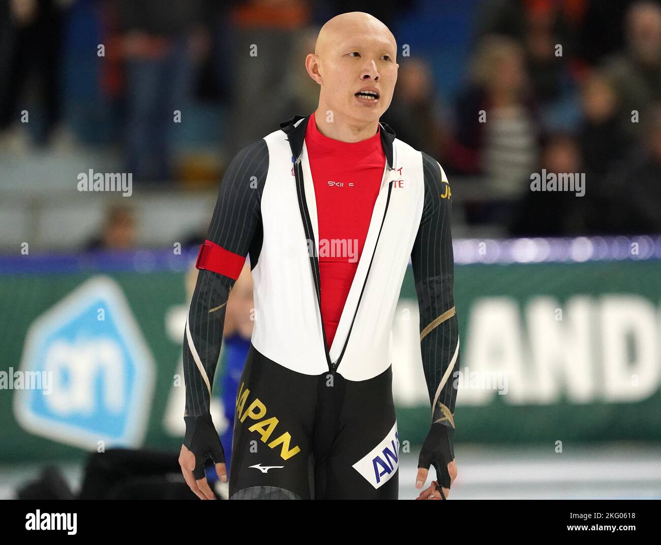 Takuya Morimoto (JPN) on the 500m men during ISU World Cup Speedskating on November 19, 2022 at ...