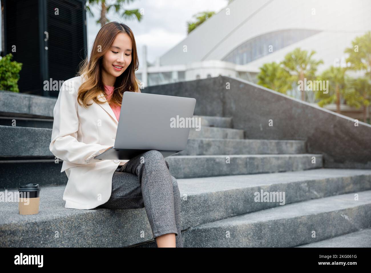 Remote working concept outside the office Stock Photo - Alamy