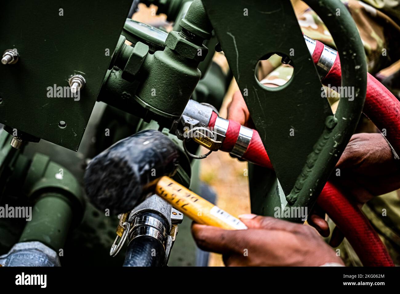 U.S. Army Soldiers assigned to the U.S. Army 58th Troop Command set up ...