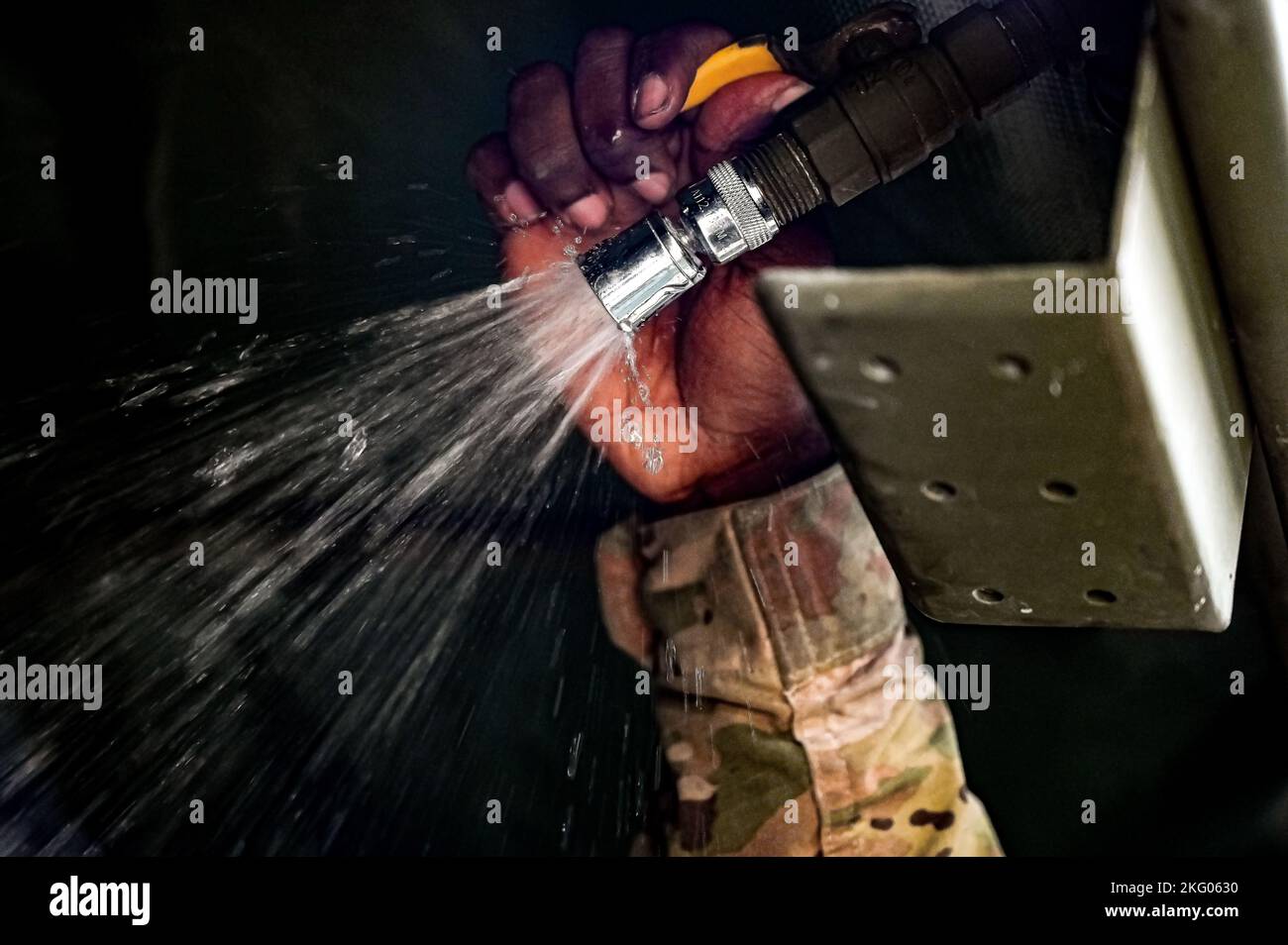 A U.S. Army Soldier assigned to the U.S. Army 58th Troop Command tests ...