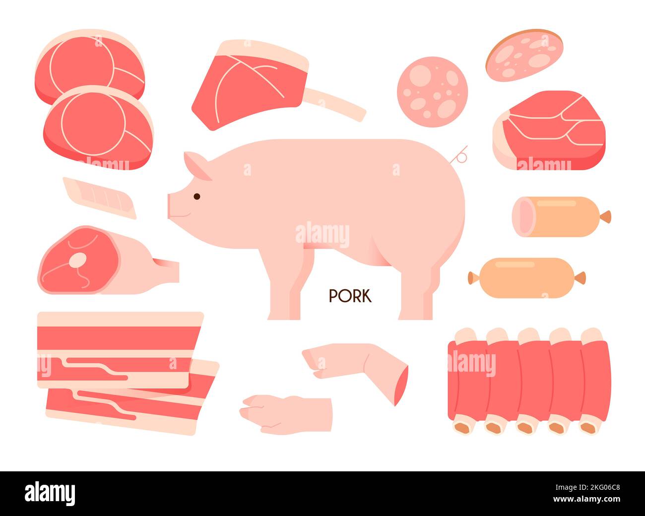 pork vector illustration Stock Photo - Alamy