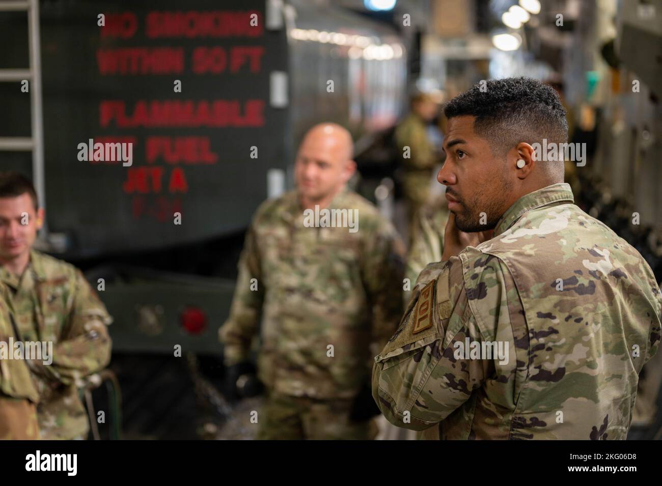 U.S. Air Force Staff Sgt. Christopher Crenshaw, a fuels supervisor with ...