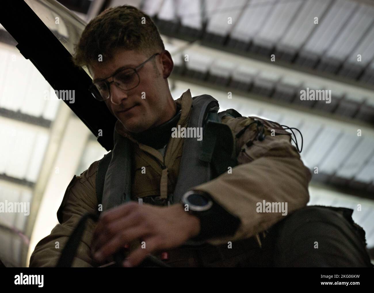A U.S. Air Force Pilot from the 77th Fighter Squadron (77th FS ...