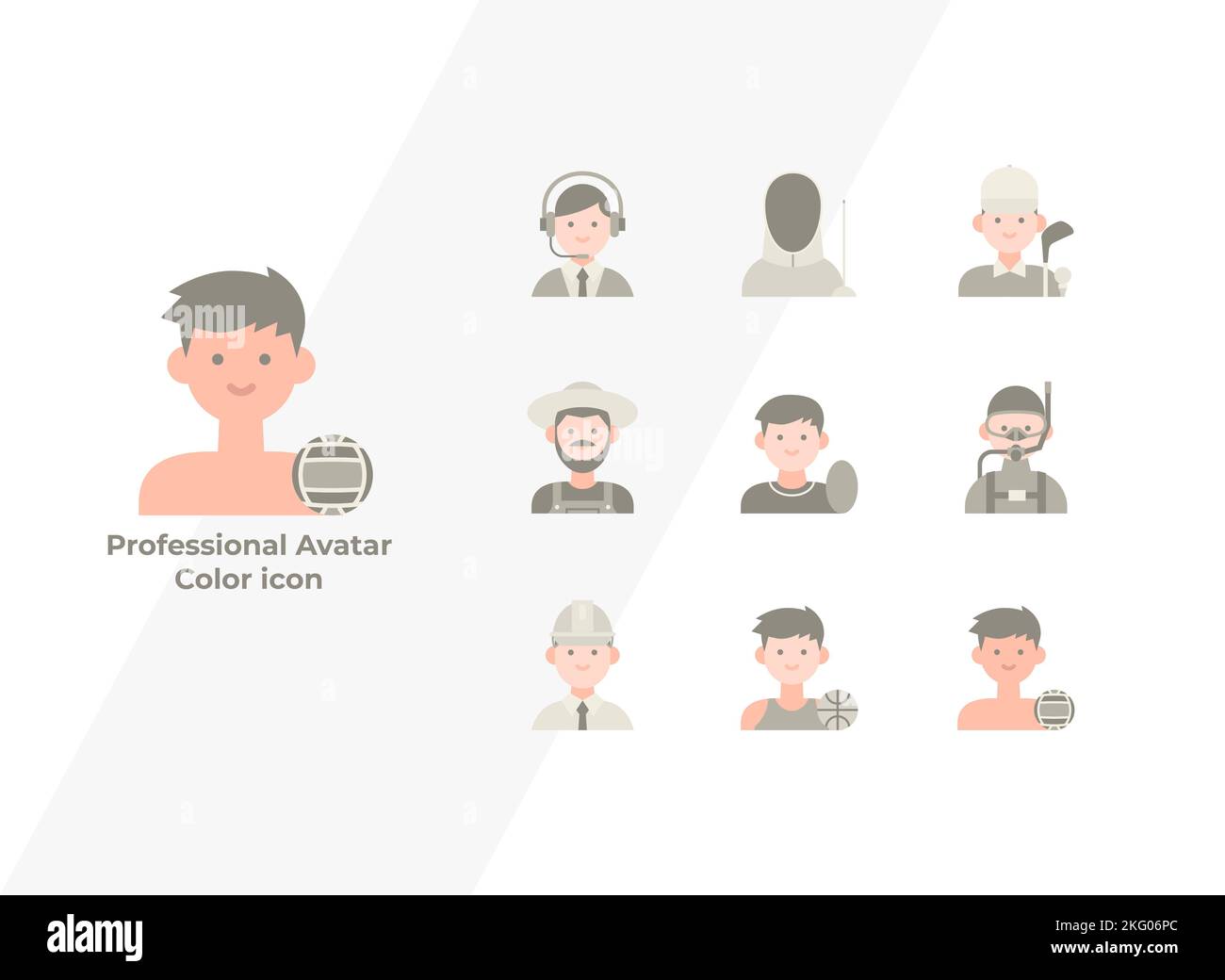 professional jobs male man character, avatar icon set Stock Photo - Alamy