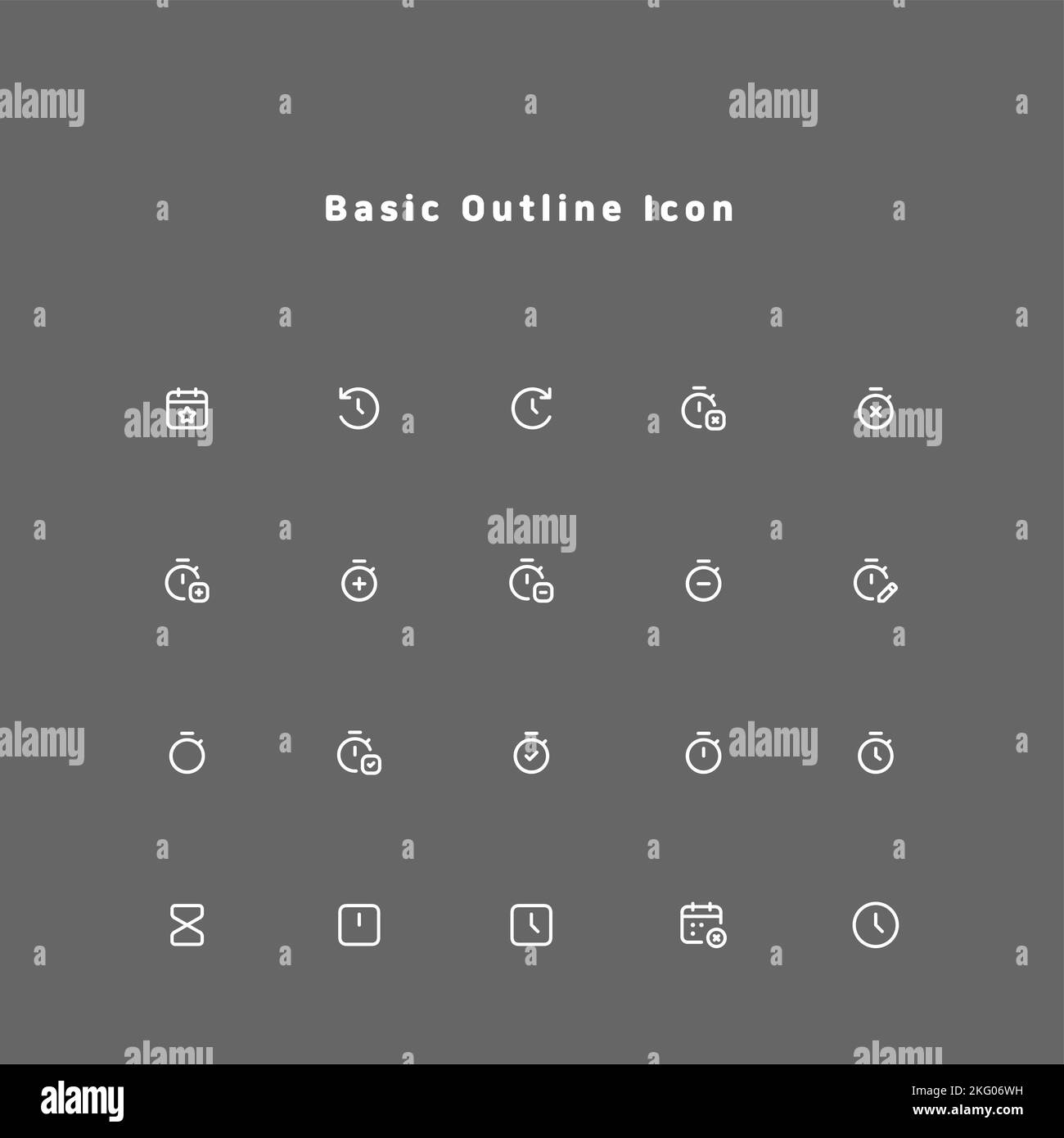 simple and minimal basic essential line icon set for ui ux web and mobile interface Stock Photo ...
