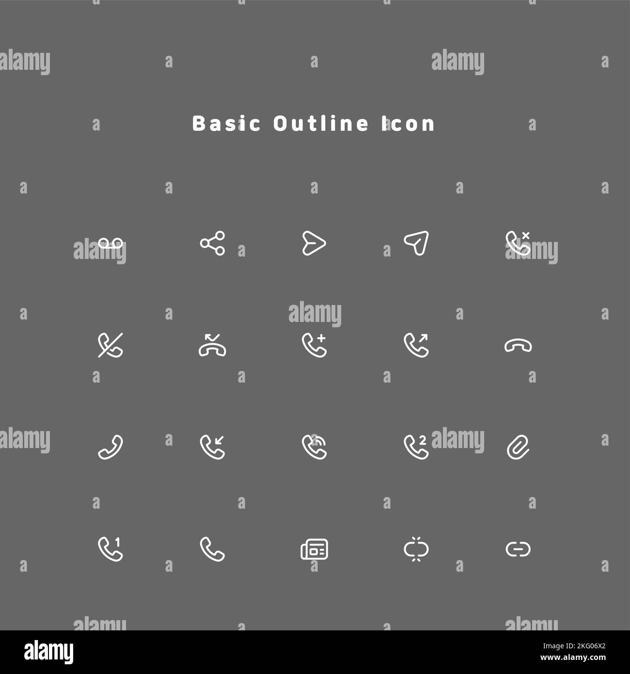 simple and minimal basic essential line icon set for ui ux web and mobile interface Stock Photo ...