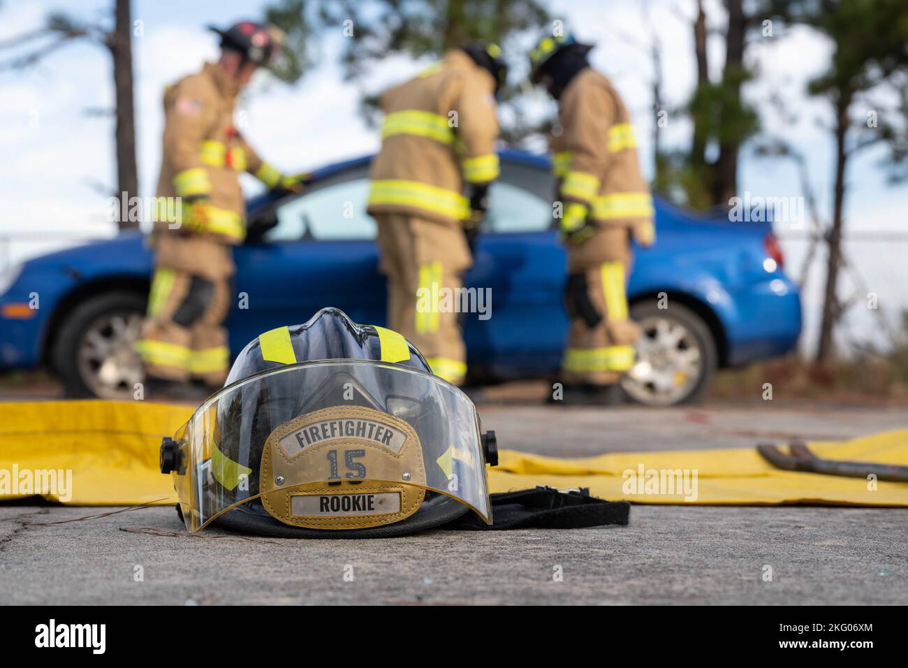 23rd Civil Engineer Squadron firefighters perform vehicle extrication ...