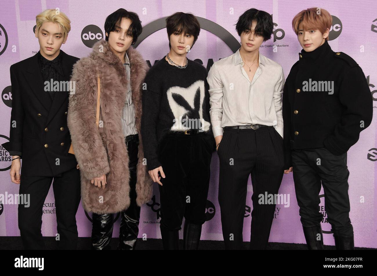 Los Angeles, USA. 20th Nov, 2022. (L-R) TXT aka TOMORROW X TOGETHER - Soobin, HueningKai ...