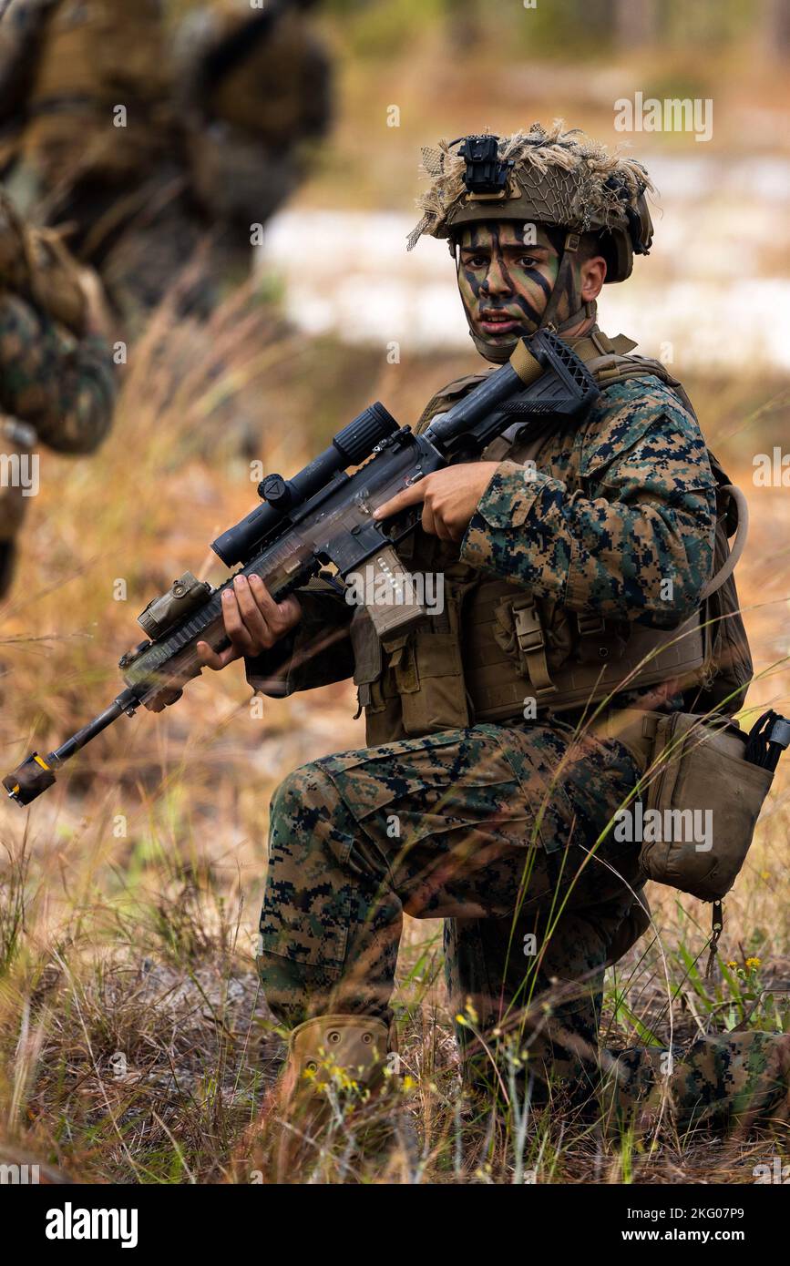 U.S. Marine Corps Lance Cpl. Deven Diaz, a rifleman with 3rd Battalion ...