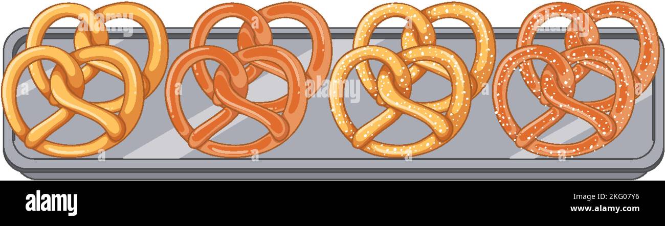 Many pretzels on a tray illustration Stock Vector Image & Art - Alamy
