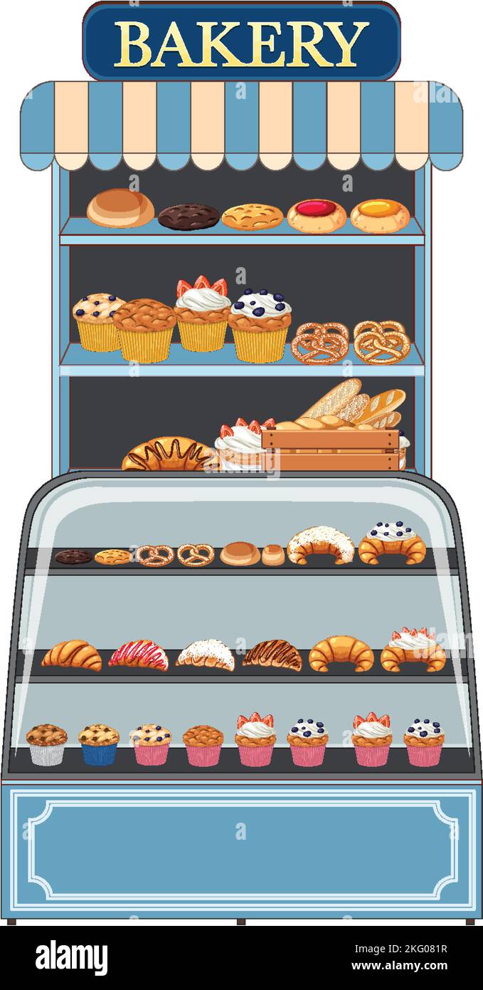 Bakery showcase display isolated illustration Stock Vector Image & Art ...