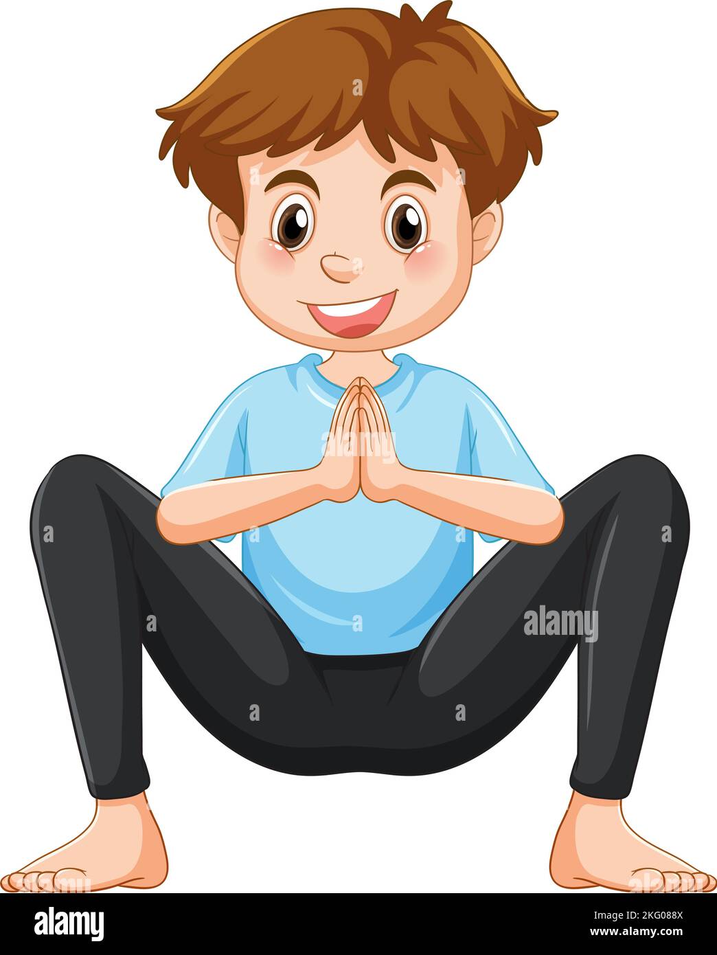 Yoga squat pose cartoon character illustration Stock Vector Image & Art ...