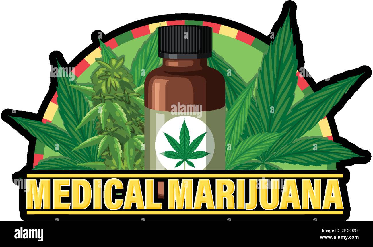 Medical cannabis badge logo illustration Stock Vector Image & Art - Alamy