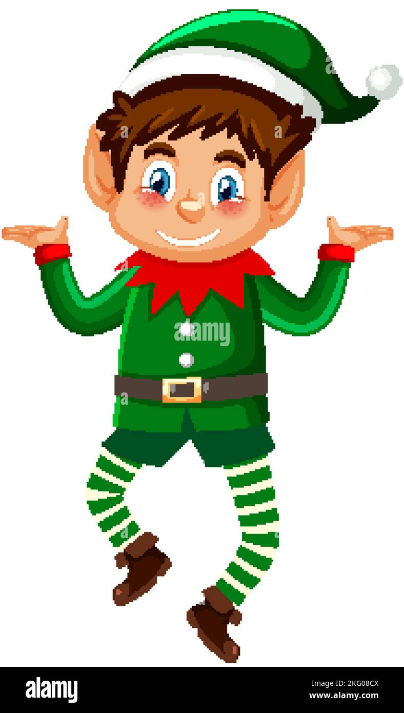 Christmas elf cartoon character illustration Stock Vector Image & Art ...