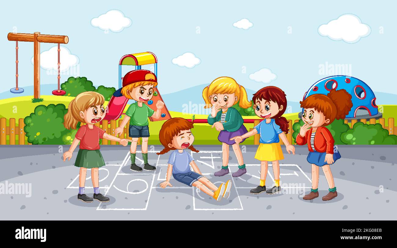 Kids bullying at school illustration Stock Vector Image & Art - Alamy