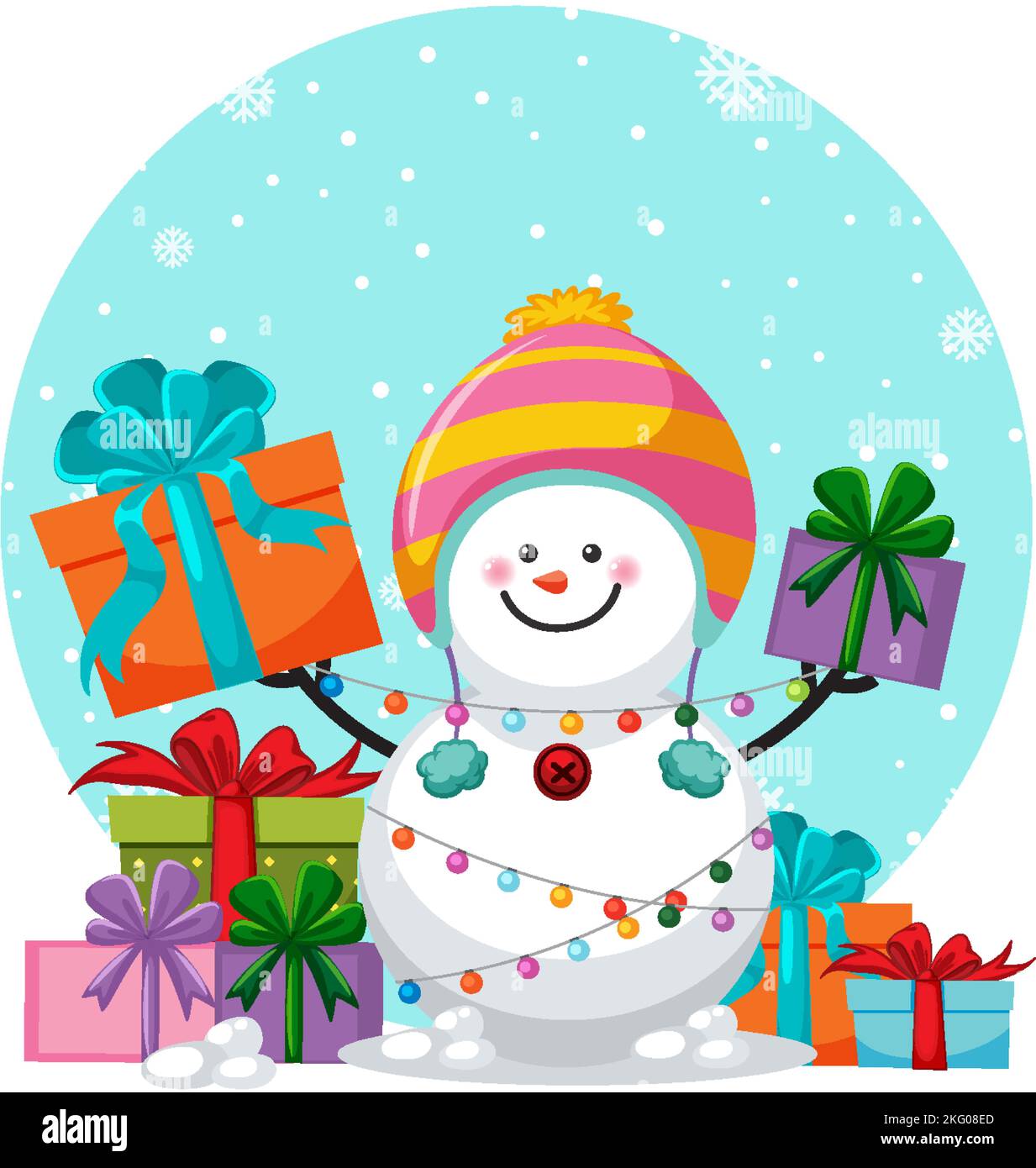Snowman in Christmas theme illustration Stock Vector Image & Art - Alamy