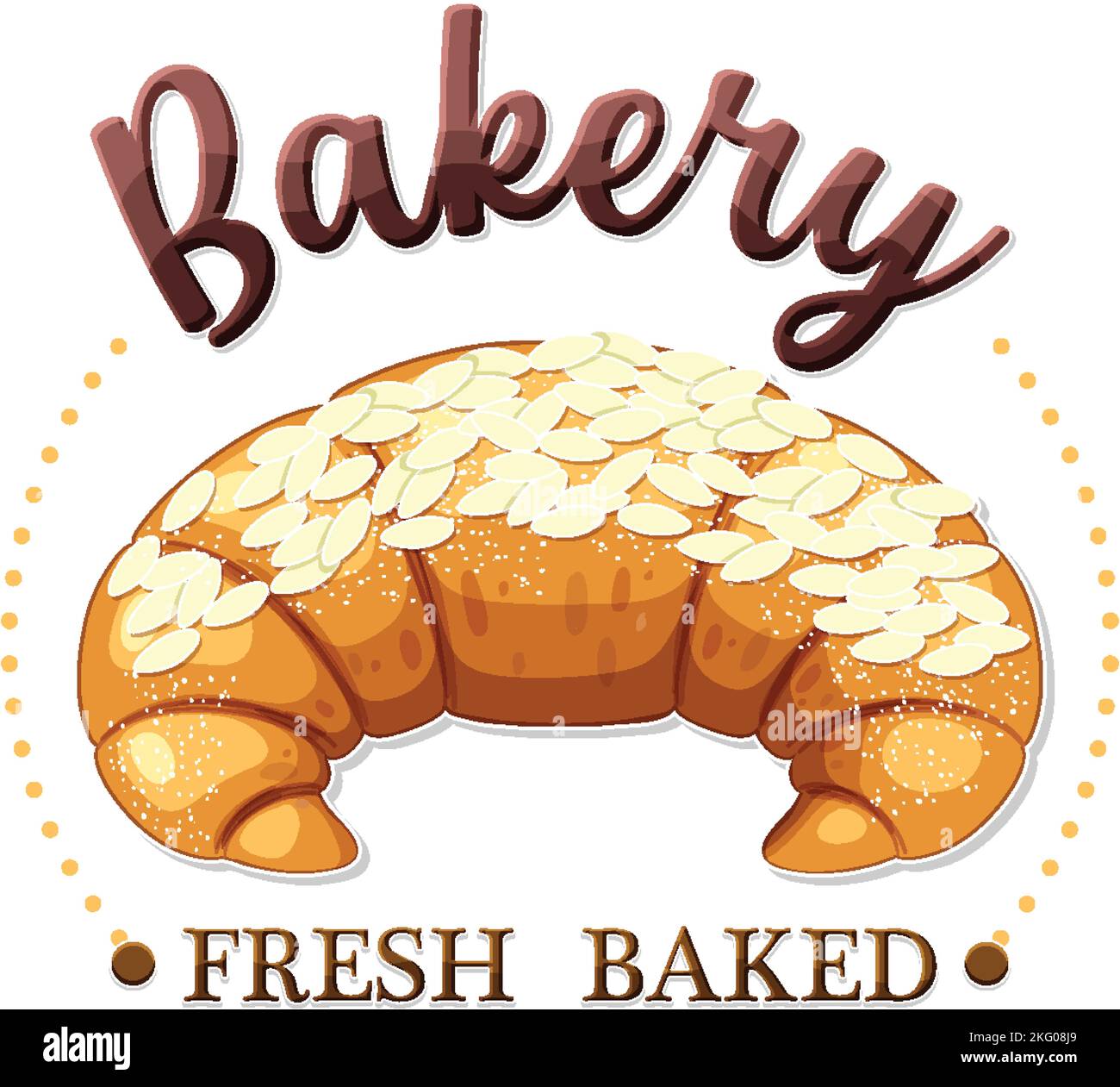 Bakery text banner with croissant illustration Stock Vector Image & Art ...