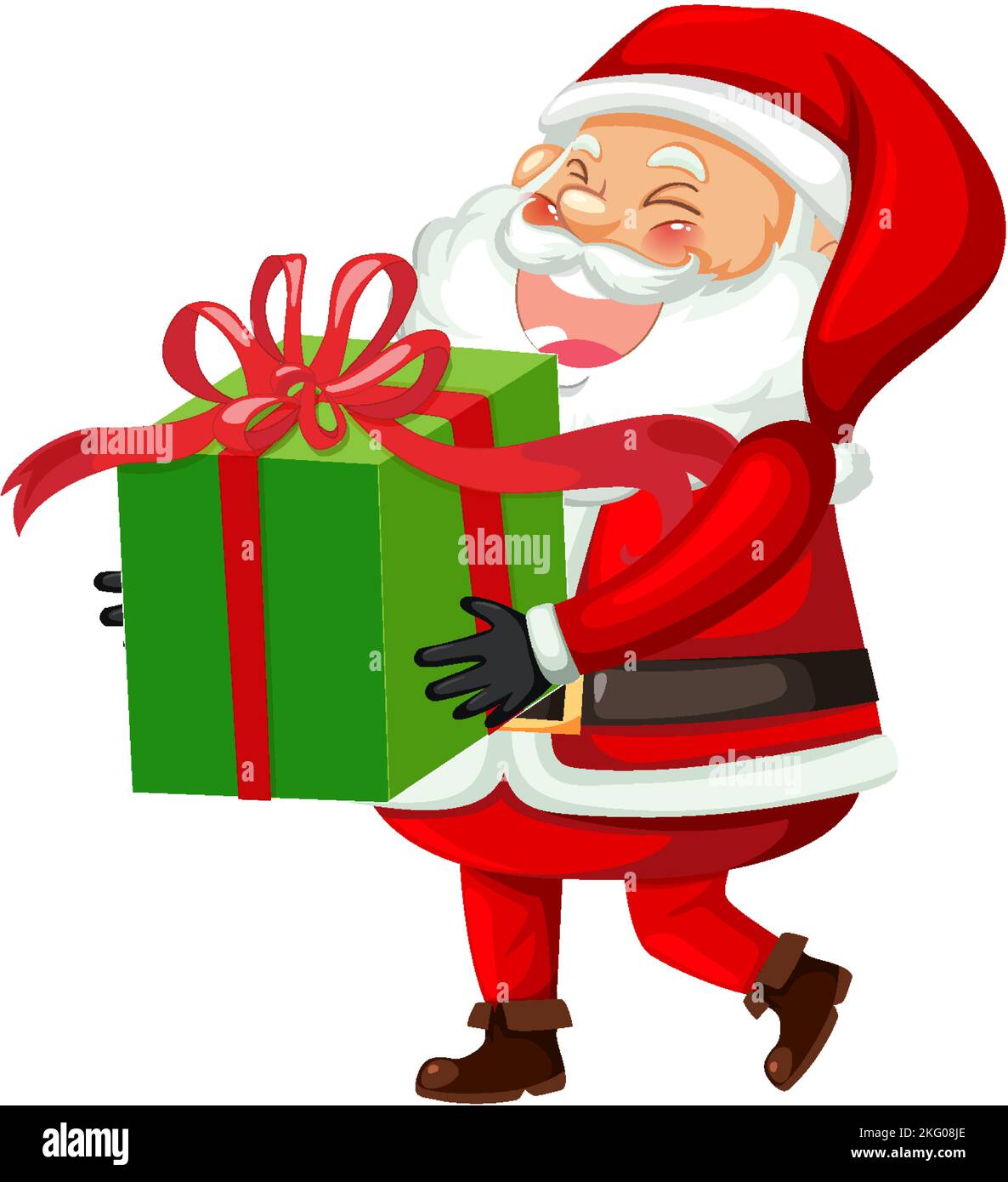 Santa Claus sending gift bag illustration Stock Vector Image & Art - Alamy