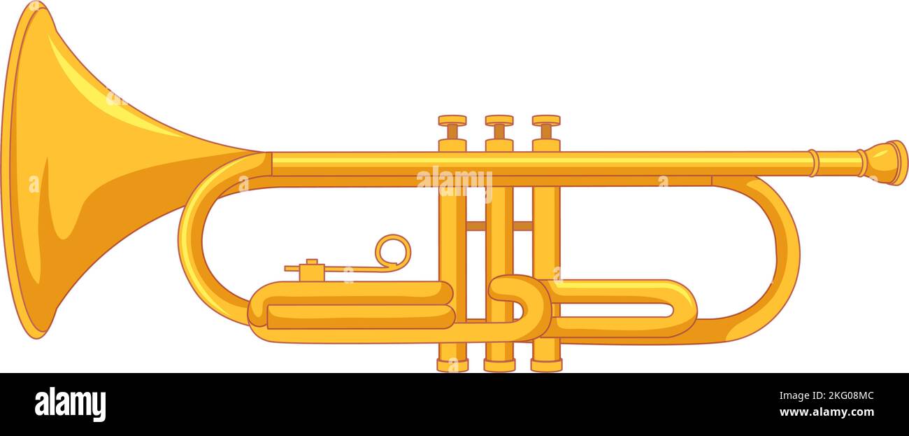 Trumpet musical instrument isolated illustration Stock Vector Image ...