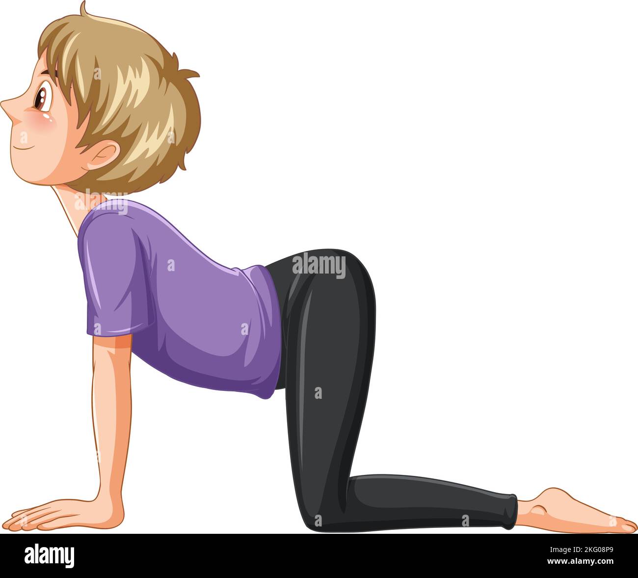 Yoga cat cow pose cartoon character illustration Stock Vector Image ...