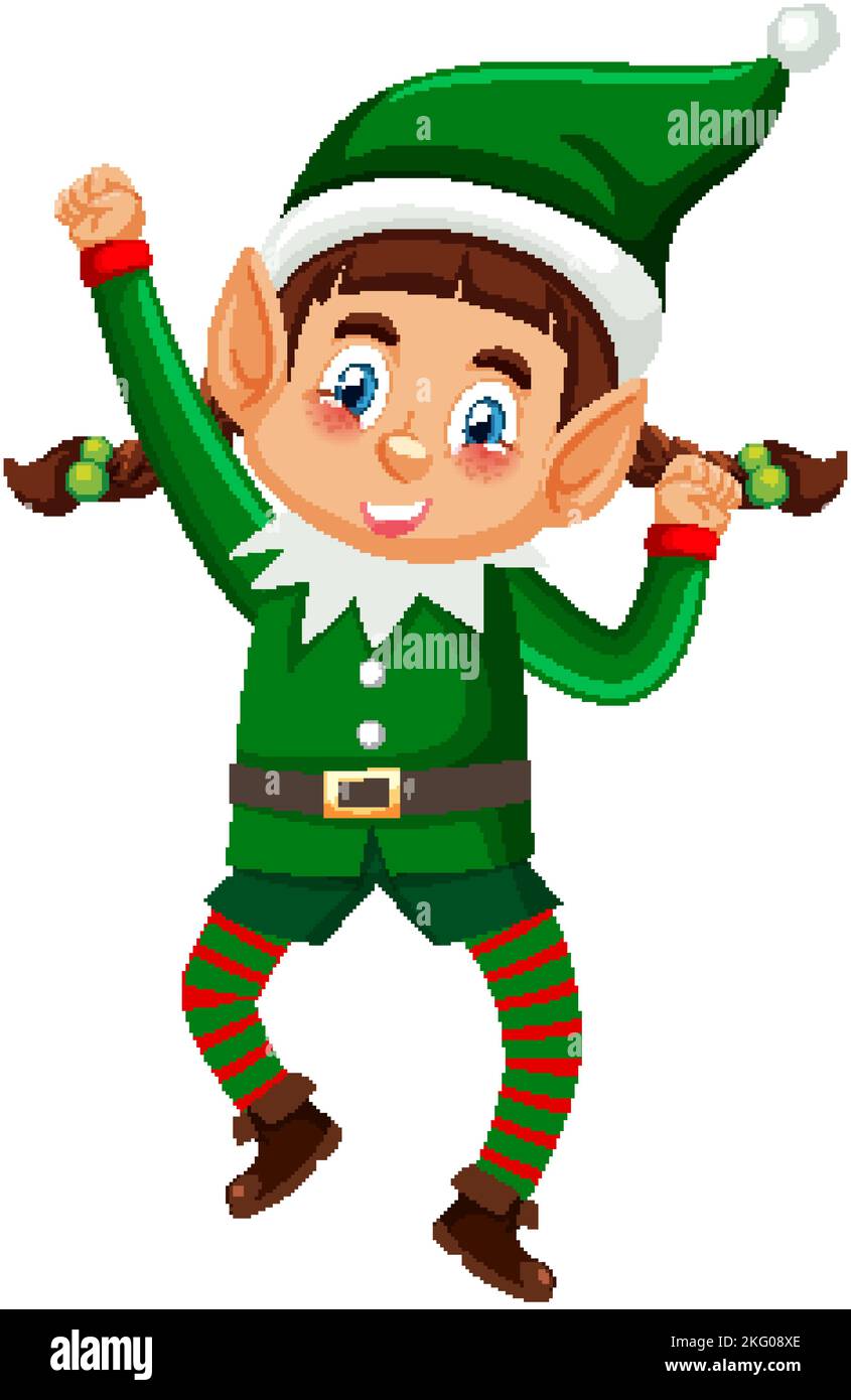 Christmas elf cartoon character illustration Stock Vector Image & Art ...