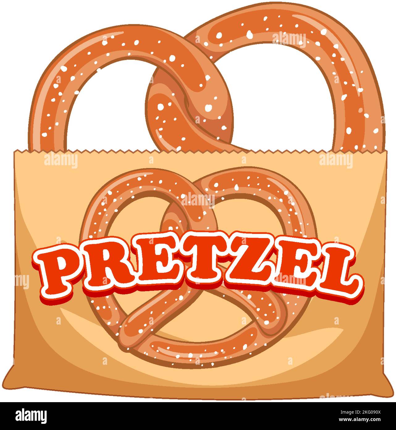 Pretzel bread in paper bag illustration Stock Vector Image & Art - Alamy