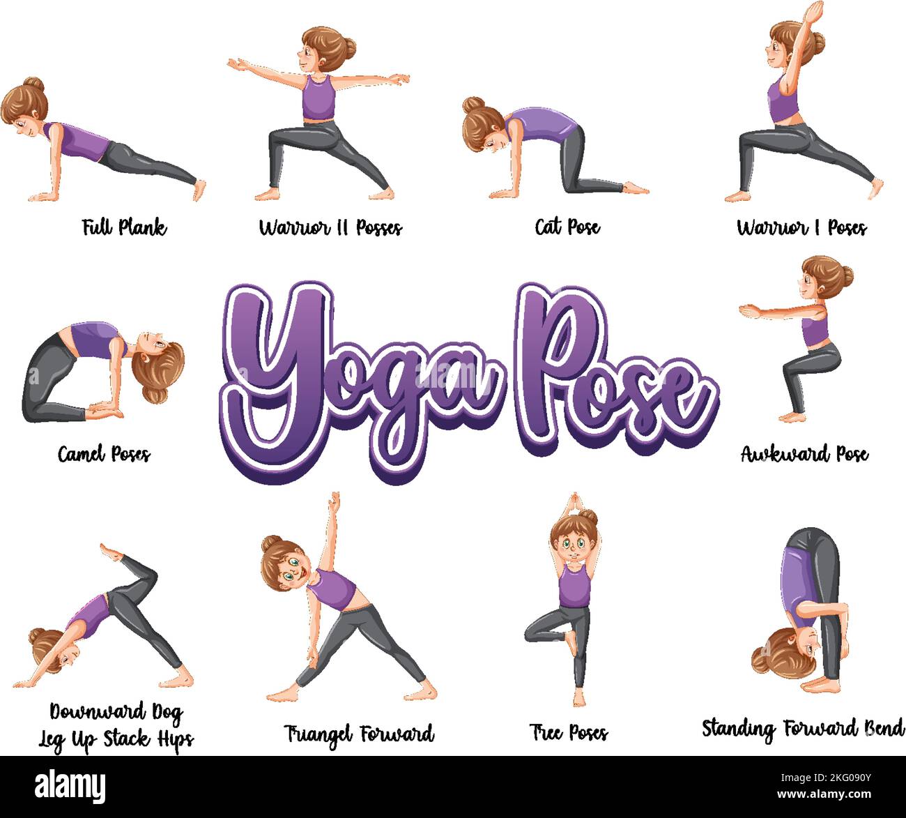 Set of yoga postures illustration Stock Vector Image & Art - Alamy
