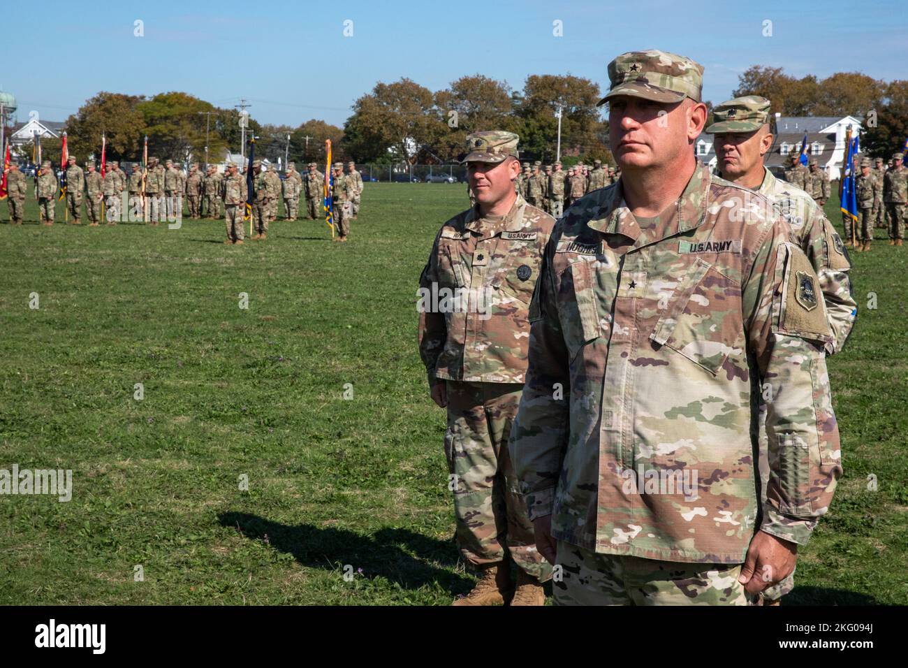 U.S. Army Brig. Gen. Robert W. Hughes Jr., Commander of Troops, stands ...