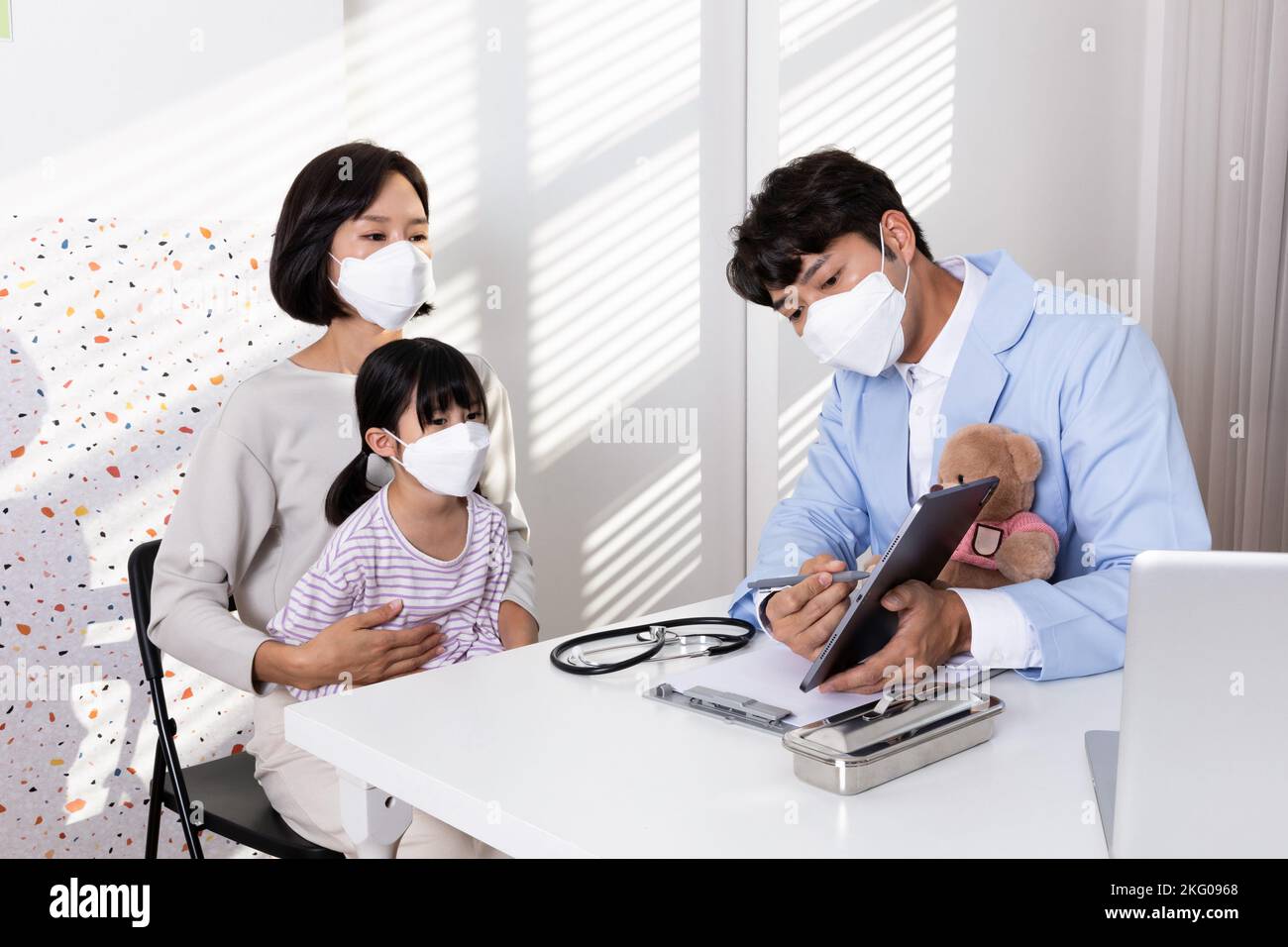 Korean Asian child in doctor clinic hospital Stock Photo - Alamy