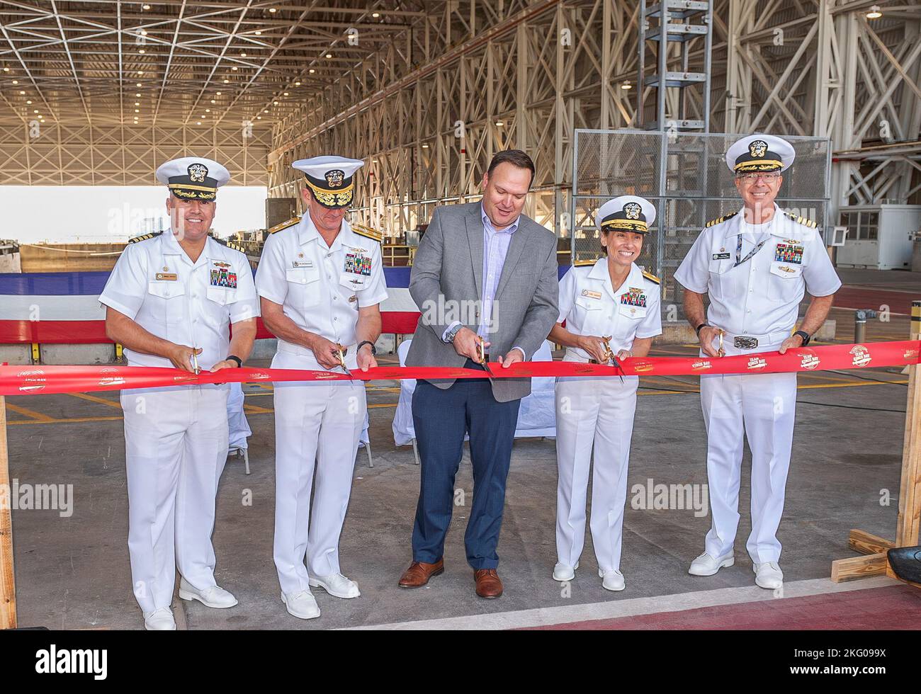 KINGS BAY, Ga. (Oct. 18, 2022) Senior leaders cut ribbon signifying the ...
