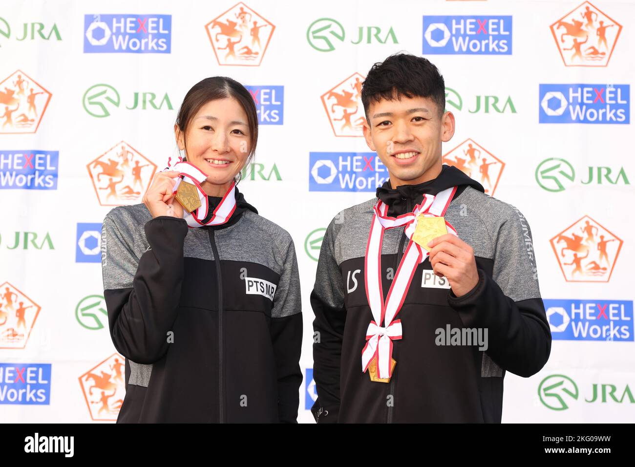 Shizuoka, Japan. 19th Nov, 2022. (L to R) Misaki Uchida, Sho Onishi Modern Pentathlon : The 62nd ...