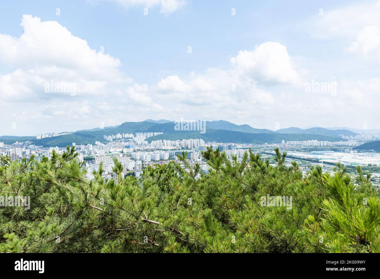 korean young women hiking and plogging mountain landscape Stock Photo ...