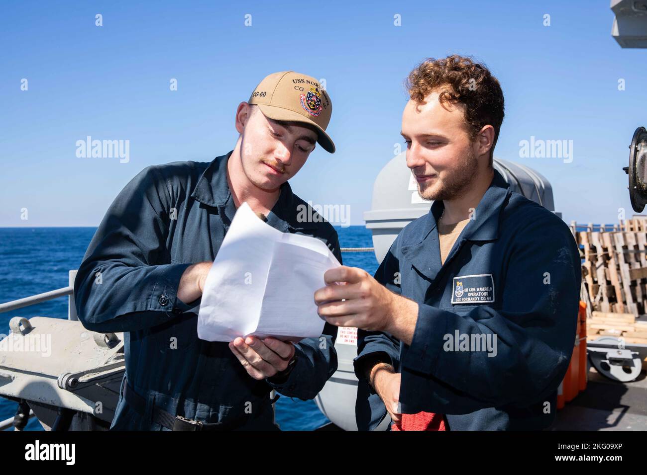 221018-N-LK647-1054 ATLANTIC OCEAN—Seaman Gavin Guenther, left, and ...