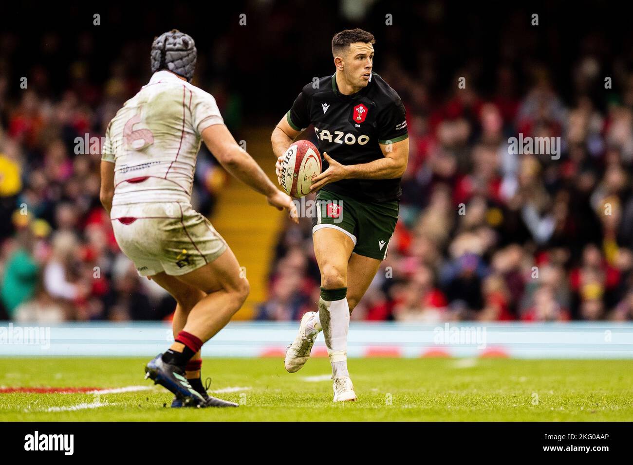 Owen Watkin of Wales during the 2022 Autumn Nations Series, rugby union ...