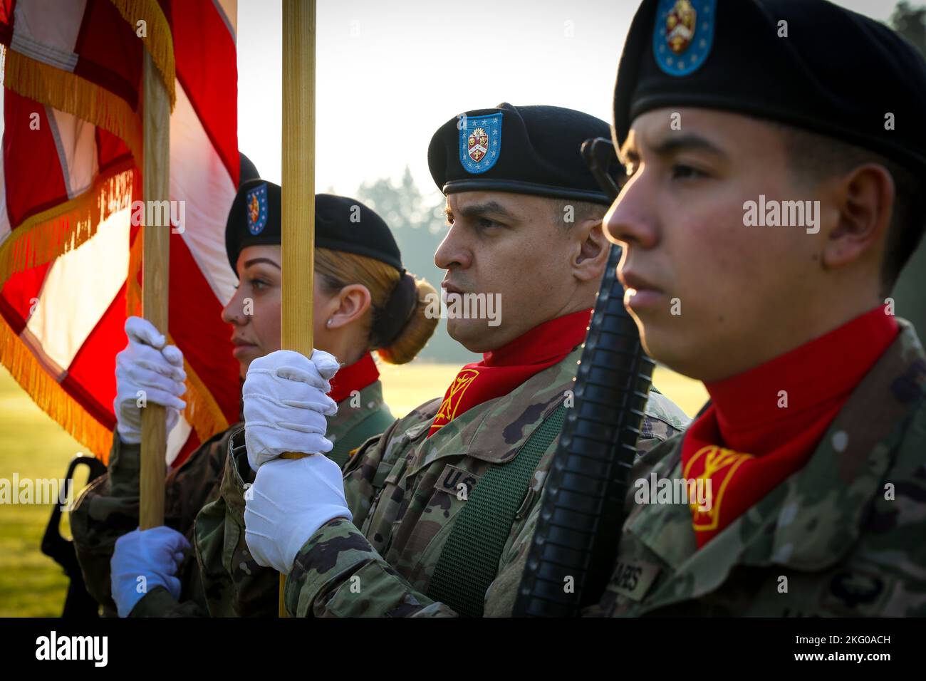 Soldiers of the 17th Field Artillery Brigade guard their national and ...
