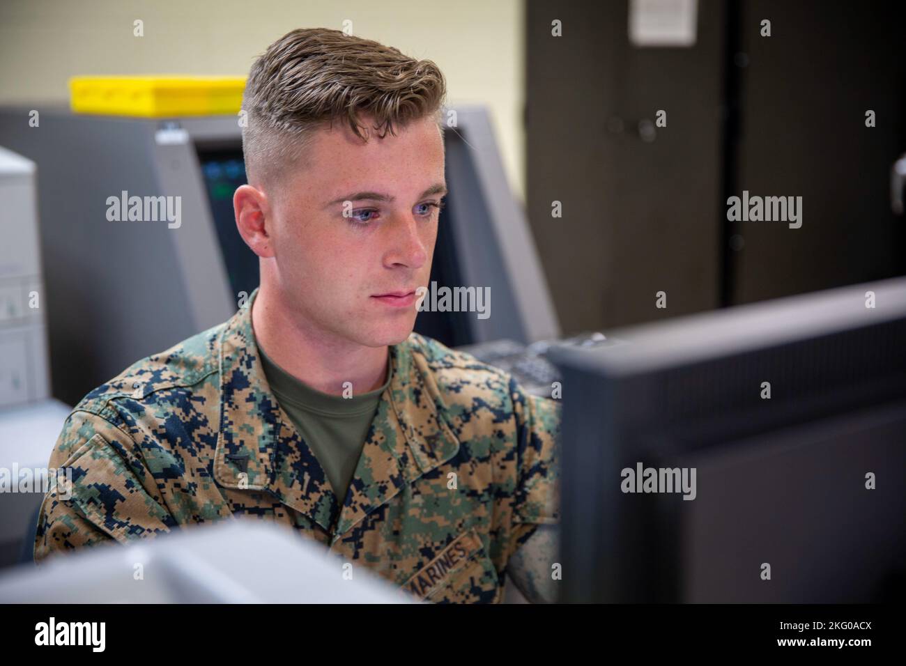 U.S. Marine Corps Lance Cpl. Sean R. Alander, a radar technician with ...