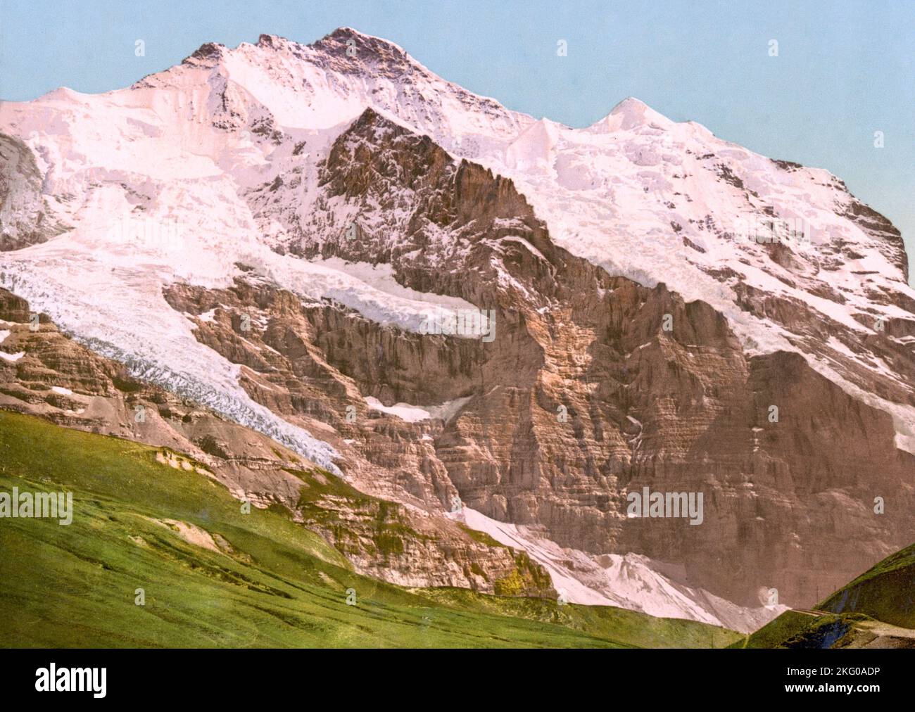 Scheidegg, Jungfrau and Silberhorn, Bernese Oberland, Switzerland 1890 ...